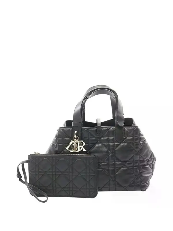 Dior 2015-2026 Medium Macrocannage Calfskin Toujours Handbag - Black