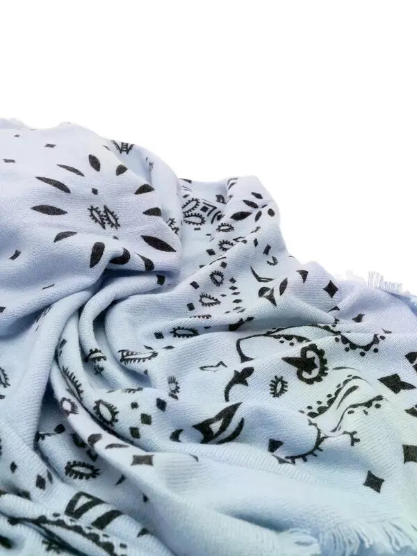 KUJTEN Bandana-print Frayed Scarf