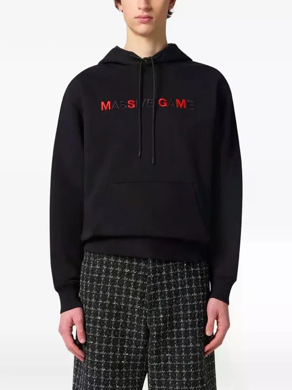 MSGM Logo-embroidered Pouch-pocket Hoodie