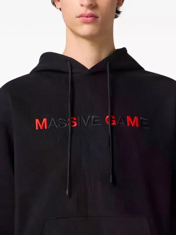 MSGM Logo-embroidered Pouch-pocket Hoodie