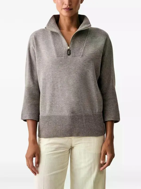 Joseph Ribkoff Quarter-zip Waffle-knit Sweater