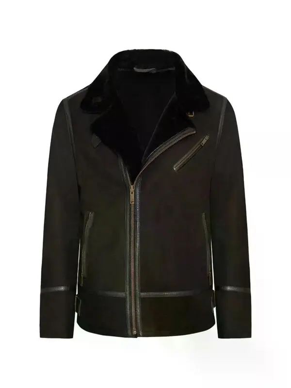 BIGARDINI Jordan Shearling-collar Leather Coat - Black