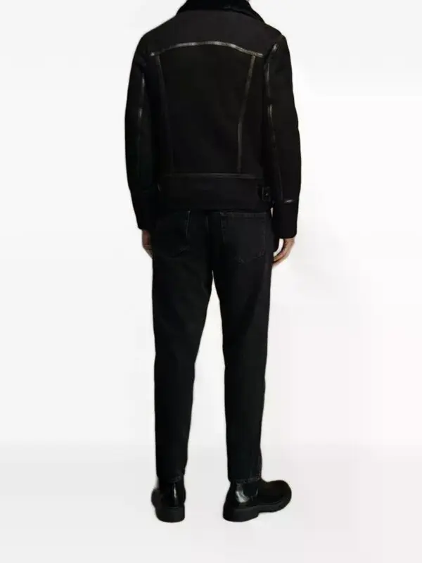 BIGARDINI Jordan Shearling-collar Leather Coat
