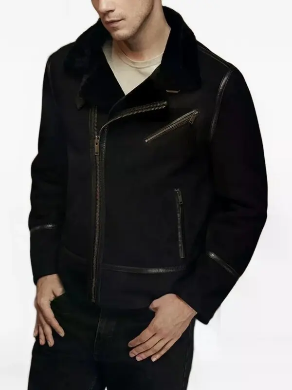 BIGARDINI Jordan Shearling-collar Leather Coat