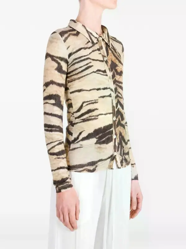 BASERANGE Tiger-print Long-sleeve Shirt