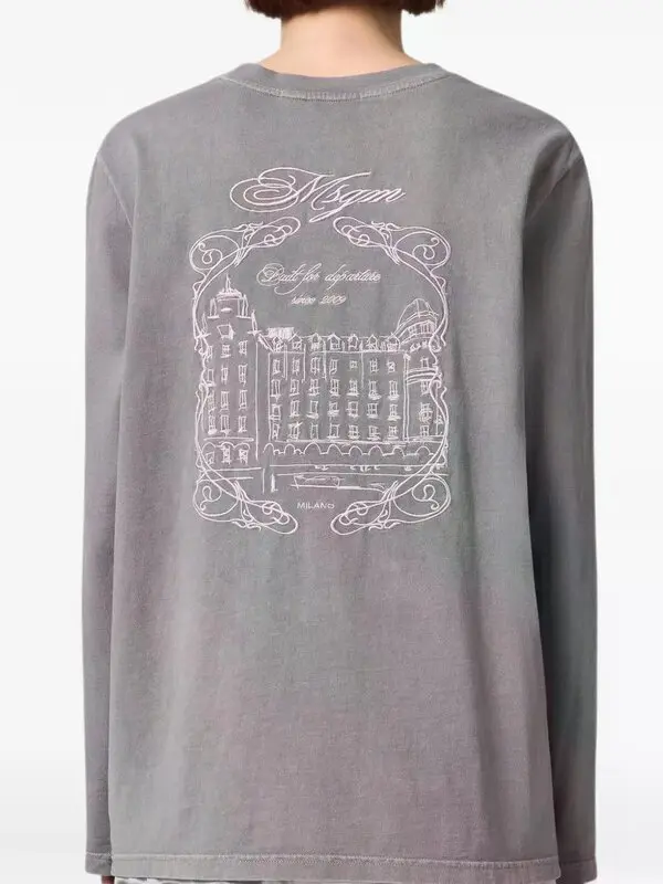 MSGM Embroidered Long-sleeve T-shirt