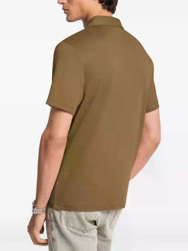 Michael Kors Embroidered Logo Cotton Polo Shirt - Brown
