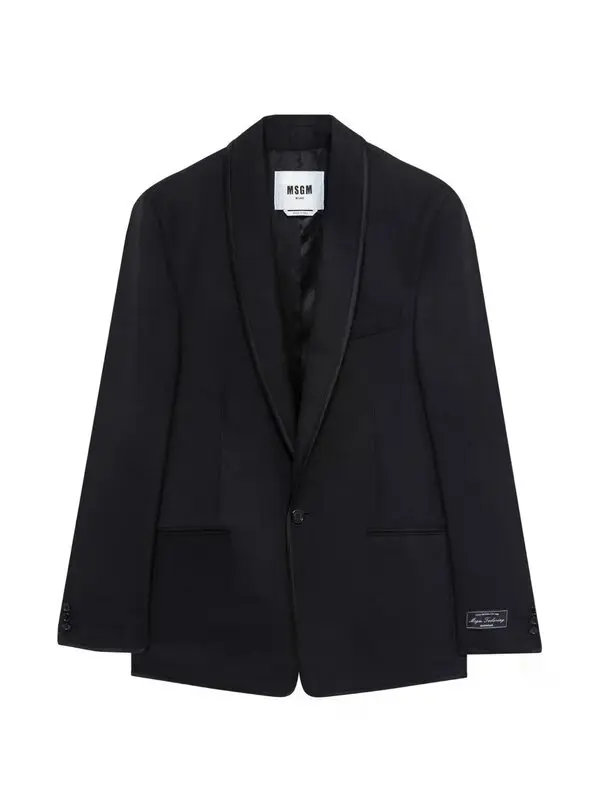 MSGM Shawl-lapel Tailored Blazer - Black