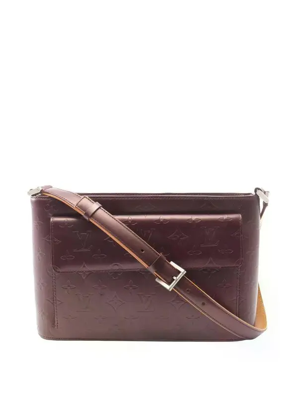 LOUIS VUITTON 2002 Monogram Mat Alston Shoulder Bag - Red