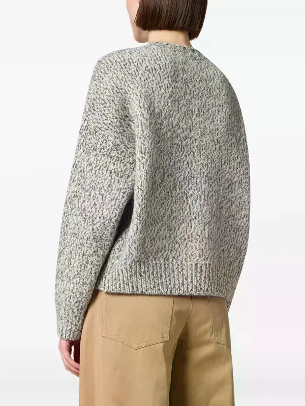 MSGM Argyle-pattern Marl-knit Sweater