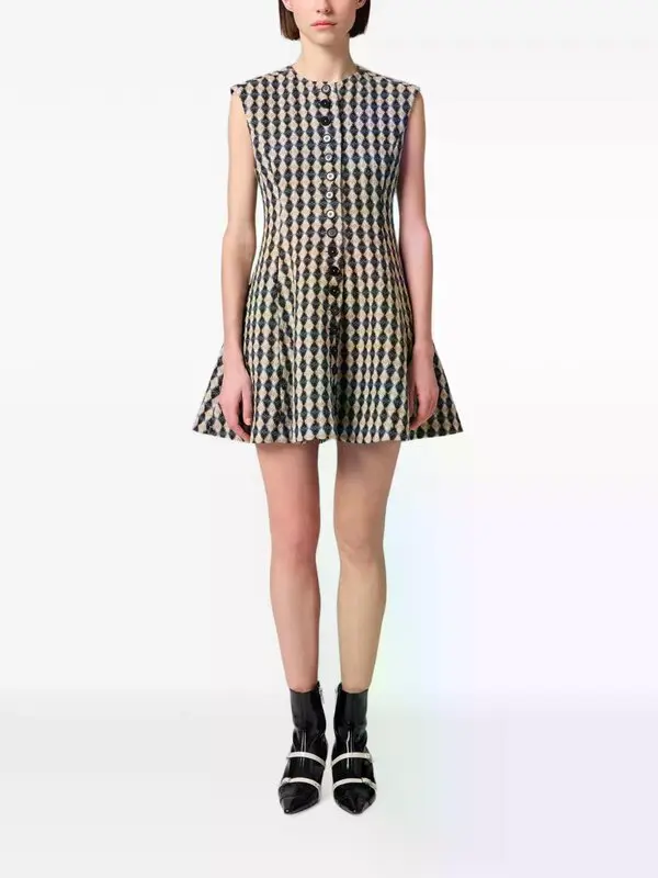 MSGM Argyle Pattern Button-front Dress
