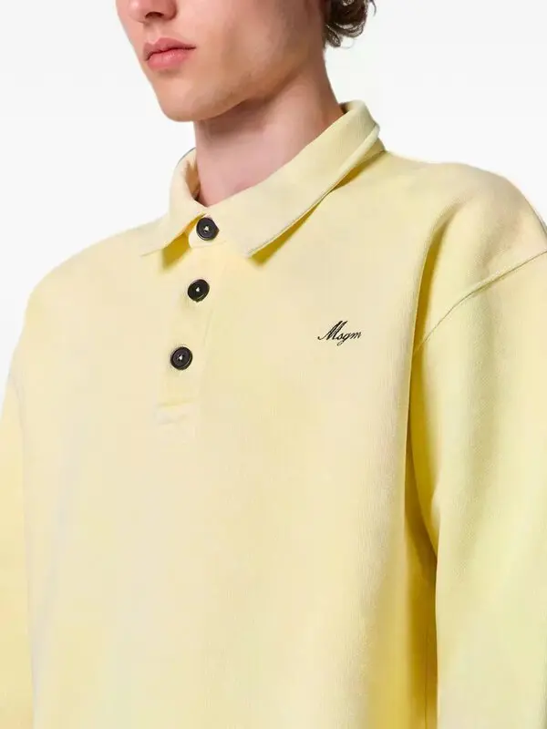MSGM Logo-embroidered Polo-collar Sweater