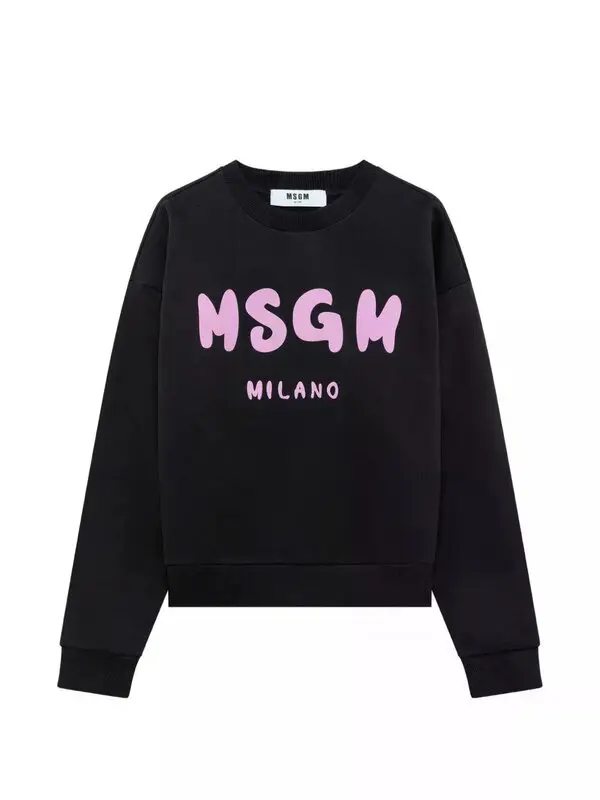 MSGM Logo Print Crewneck Sweatshirt