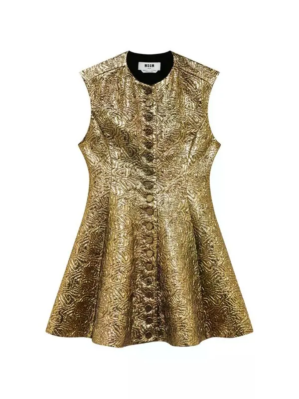 MSGM Textured Finish Button-down Mini Dress