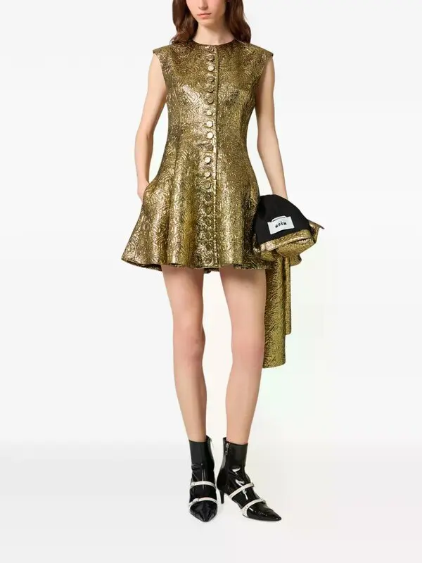 MSGM Textured Finish Button-down Mini Dress