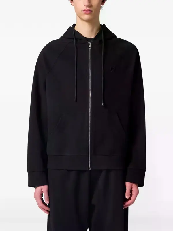 MSGM Logo-patch Zip-up Hoodie