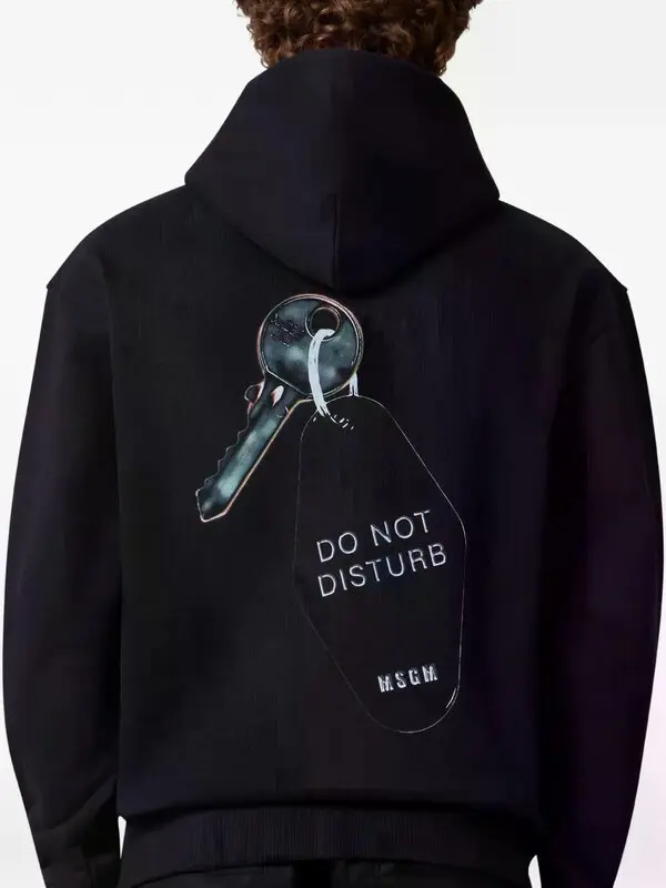 MSGM Graphic-print Drawstring Hoodie
