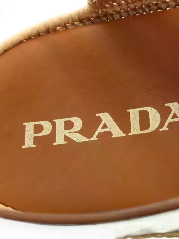 Prada 2010s Logo-detail Raffia Sandals