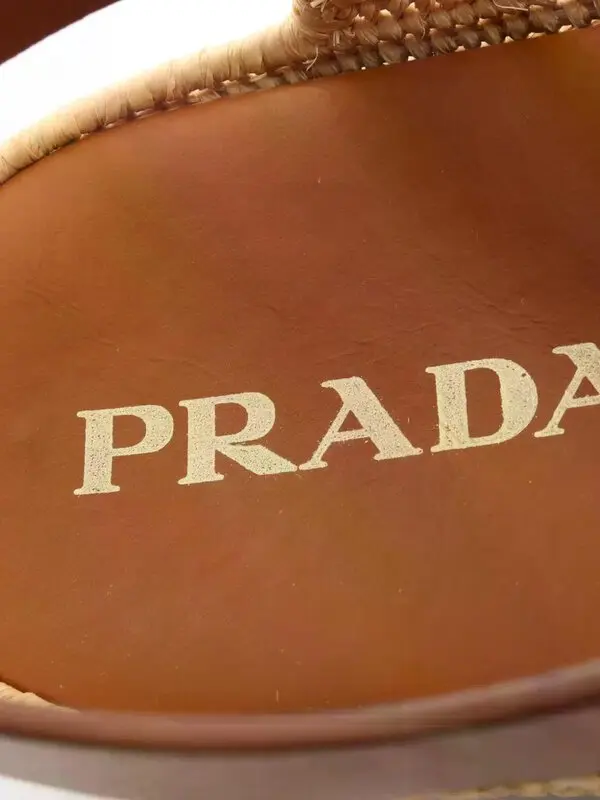 Prada Logo-detail Raffia Sandals