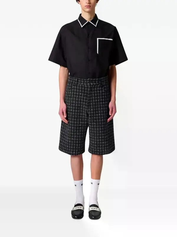 MSGM Tweed-check Tailored Shorts