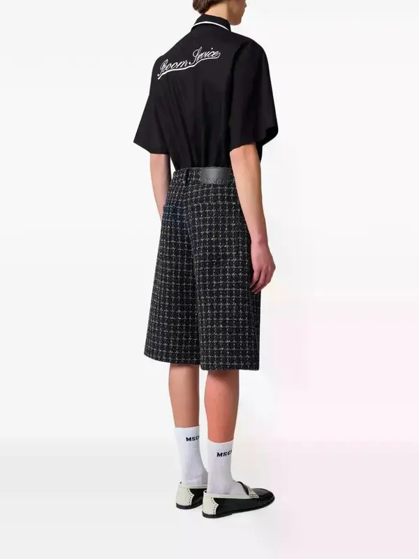 MSGM Tweed-check Tailored Shorts