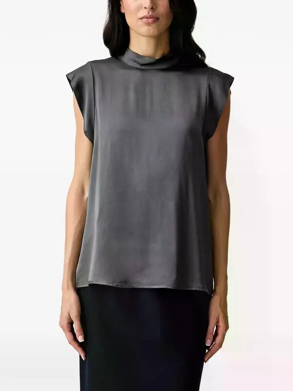 FRACOMINA High-neck Cap-sleeve Top
