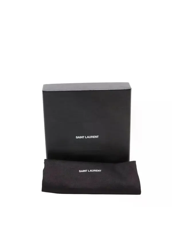Saint Laurent 2015-2026 Micro Crinkled Calfskin Niki Airpods Case With Chain Crossbody Bag - Black