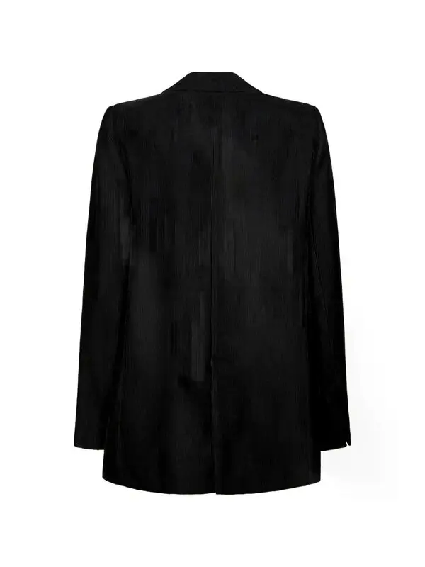 FORTE_FORTE Ribbed Velvet Blazer - Black
