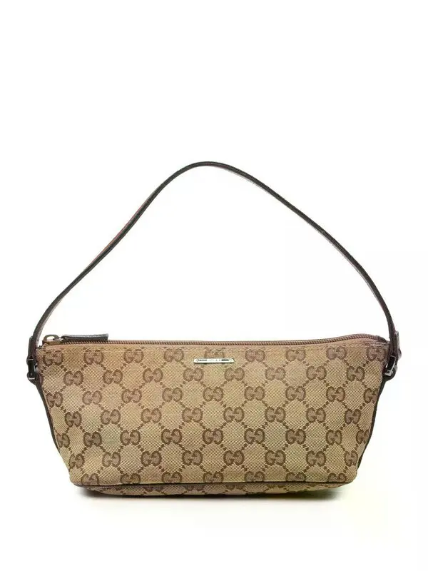 Gucci 2000-2015 Gg Canvas Web Boat Shoulder Bag