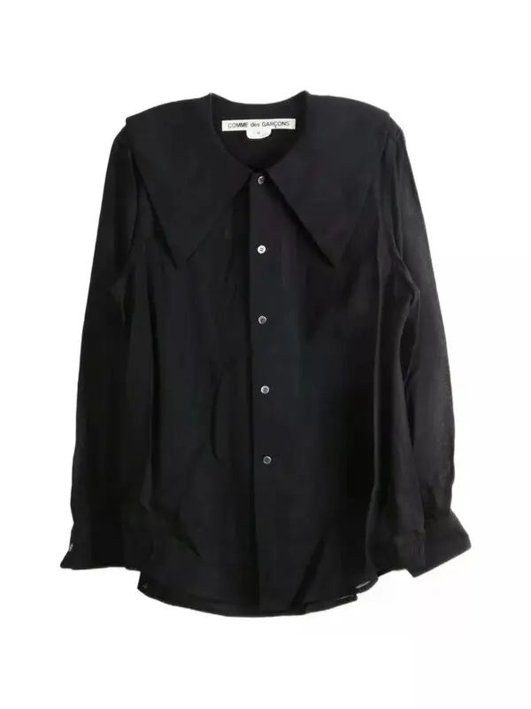 Comme Des Garçons Oversized-collar Sheer Shirt - Black
