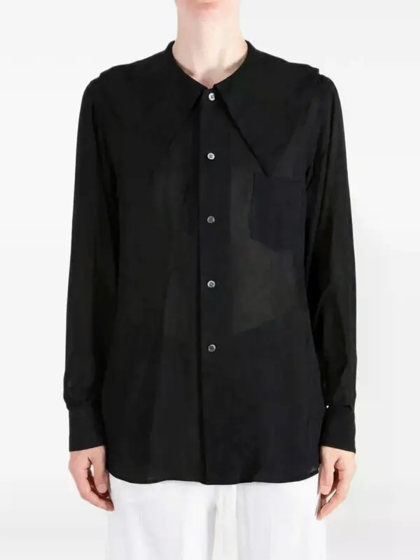 Comme Des Garçons Oversized-collar Sheer Shirt