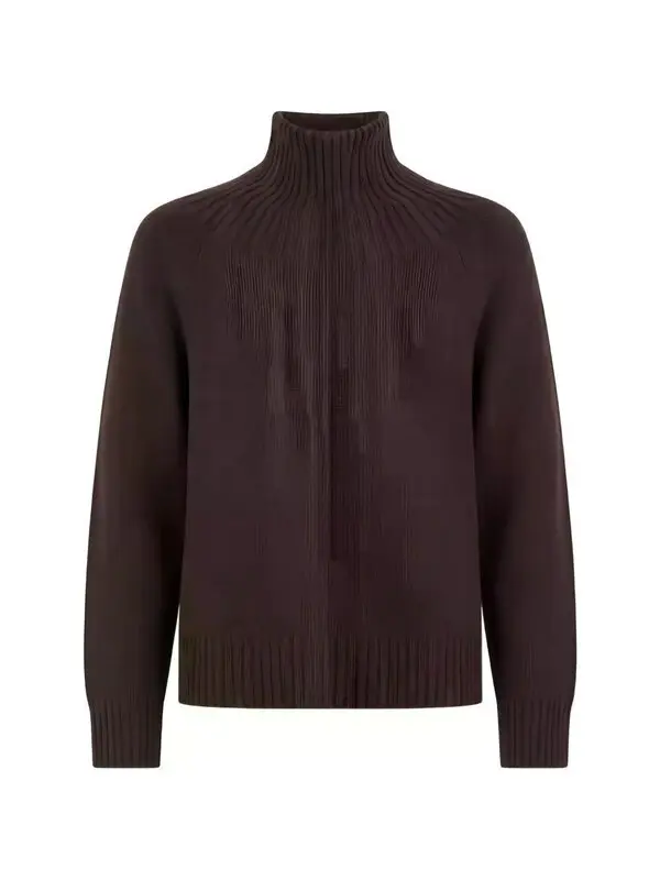 Michael Kors Ribbed-knit Raglan-sleeve Sweater - Brown