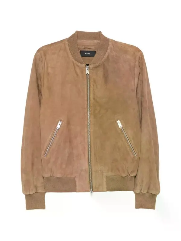 ARMA Suede Bomber Jacket - Brown