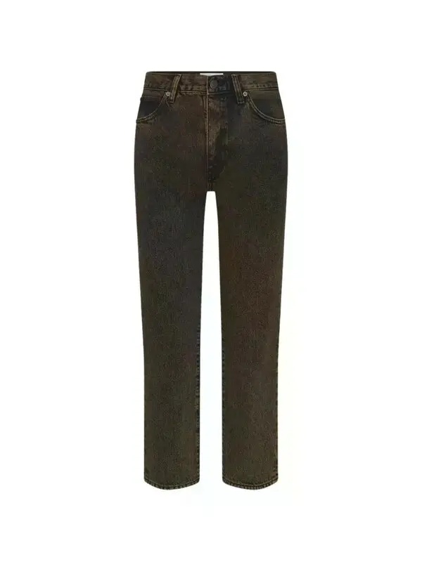 FRAME The Hang Acid-wash Straight-leg Jeans - Brown