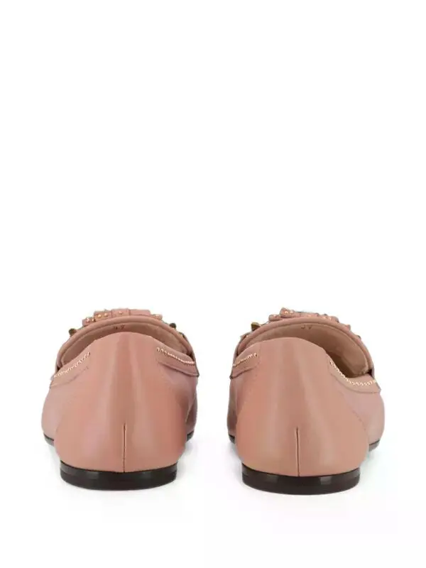 TOD'S Fringed Stud-embellished Loafers