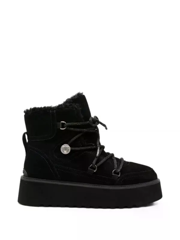Pinko Lace-up Platform Boots - Black