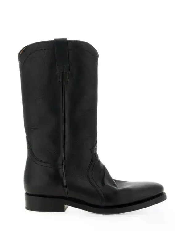JIL SANDER Bruce Western-style Stitching Boots - Black