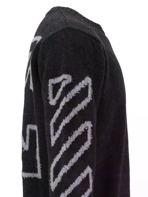 Off-White Diagonal Arrow Fuzzy Crewneck Sweater