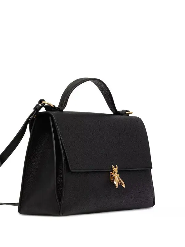 Patrizia Pepe Fly Plaque Pebbled Leather Shoulder Bag