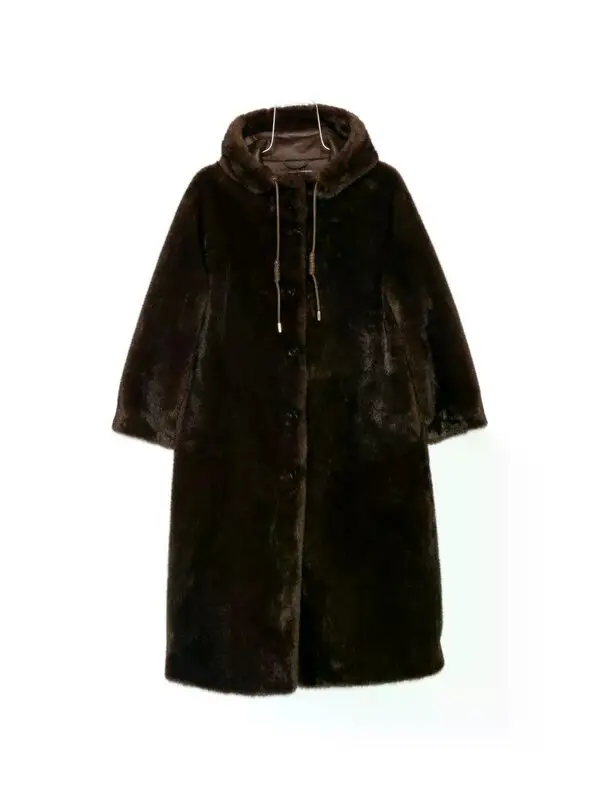 ERMANNO FIRENZE Hooded Faux Fur Coat