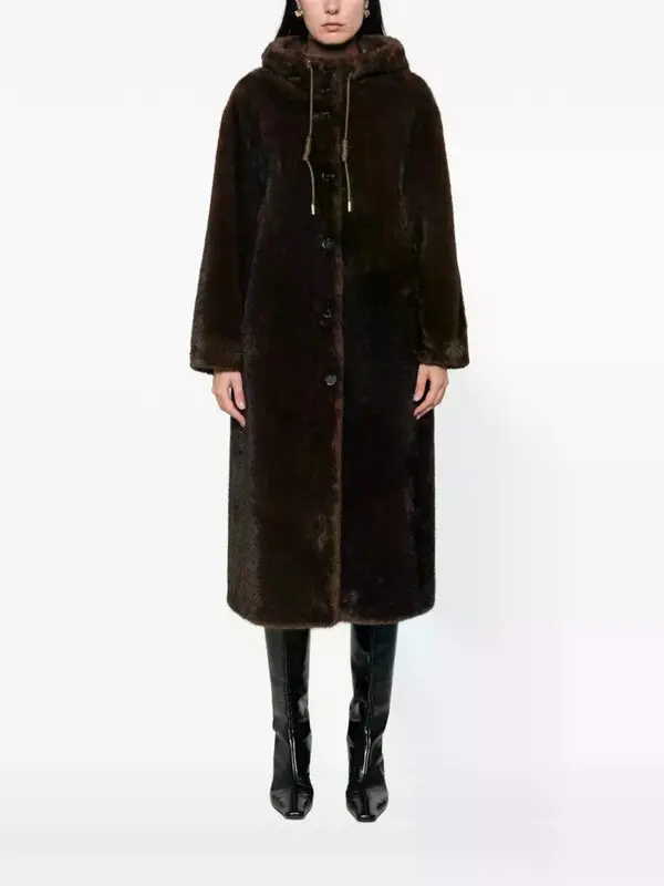 ERMANNO FIRENZE Hooded Faux Fur Coat
