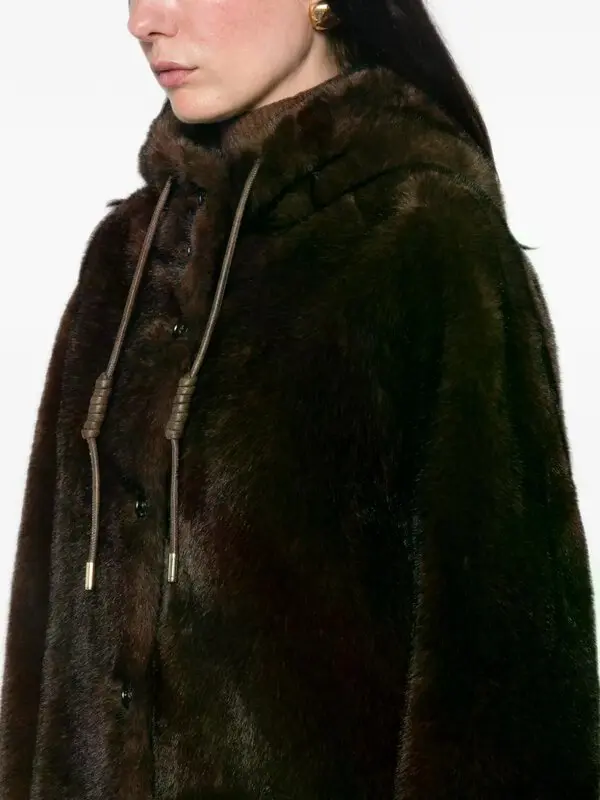 ERMANNO FIRENZE Hooded Faux Fur Coat