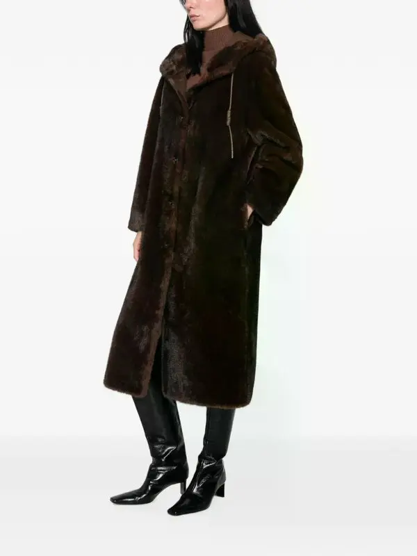 ERMANNO FIRENZE Hooded Faux Fur Coat