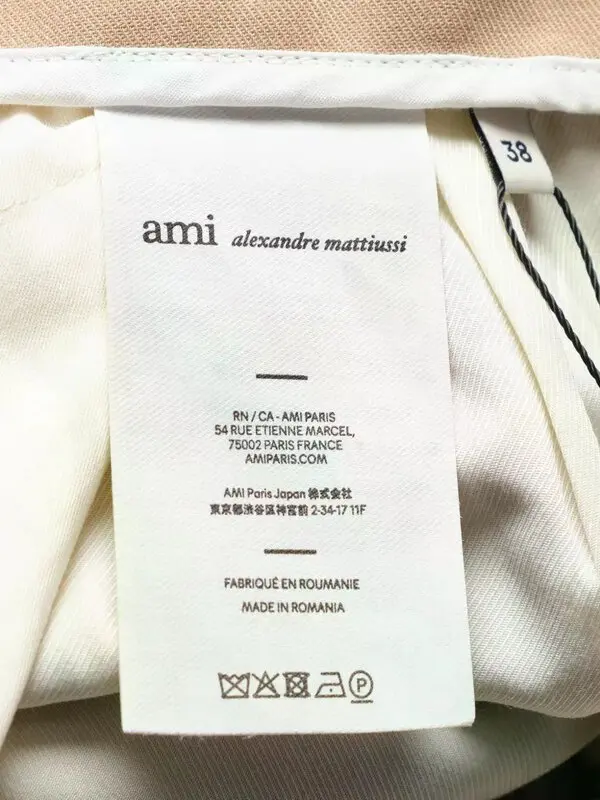 AMI Paris Pleated Straight-leg Trousers