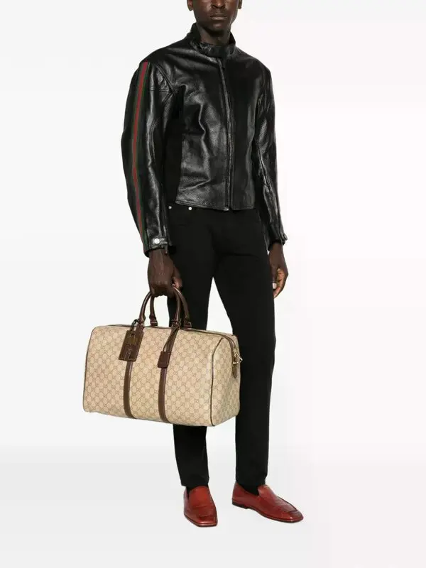 Gucci Web-stripe Leather Jacket