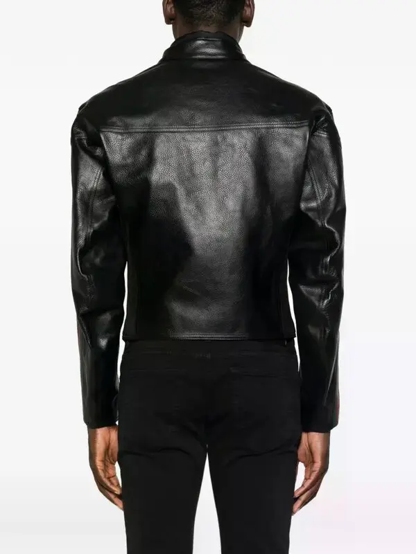 Gucci Web-stripe Leather Jacket