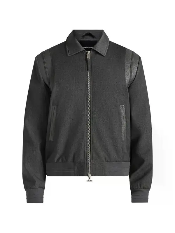 Manière De Voir Denis In Tailored Varsity Jacket - Grey