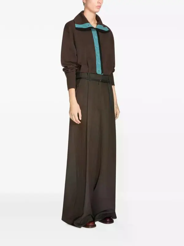 Dries Van Noten Cropped Cashmere Cardigan With High Collar