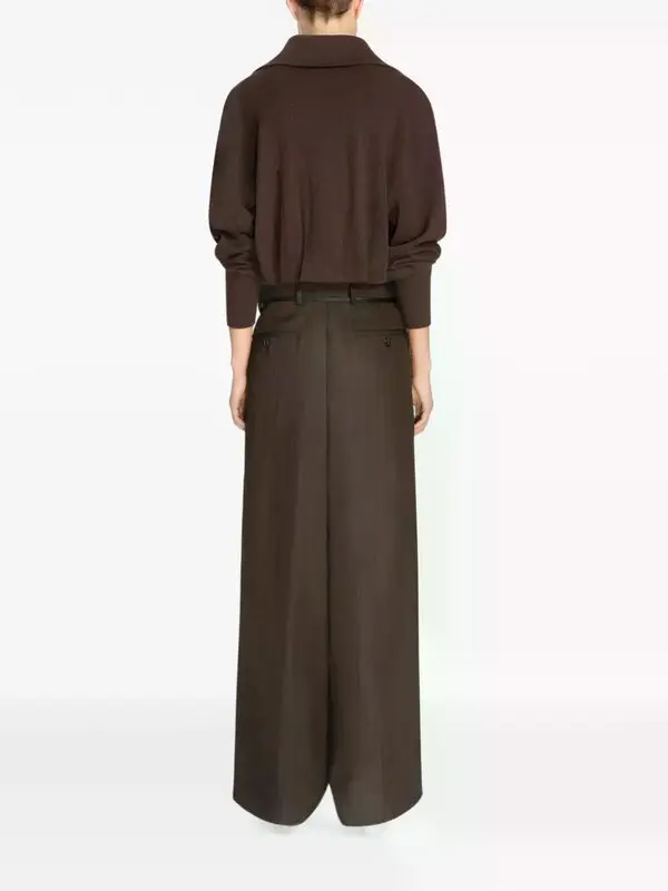 Dries Van Noten Cropped Cashmere Cardigan With High Collar