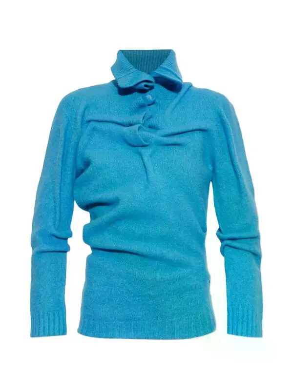 DIESEL® M-amary Ruffled Turtleneck Sweater - Blue